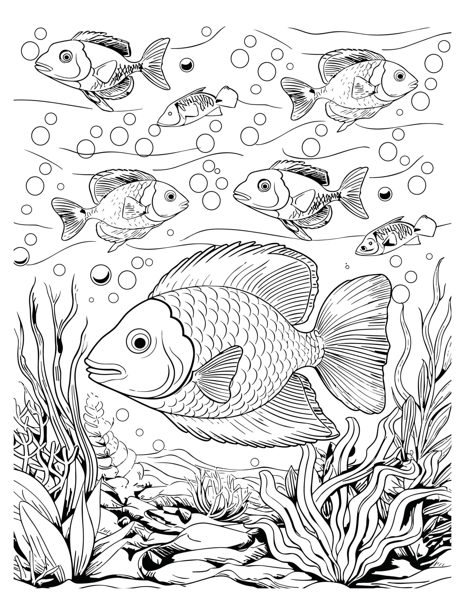 "Colorful Fish Coloring Pages | Splash into Creativity!"