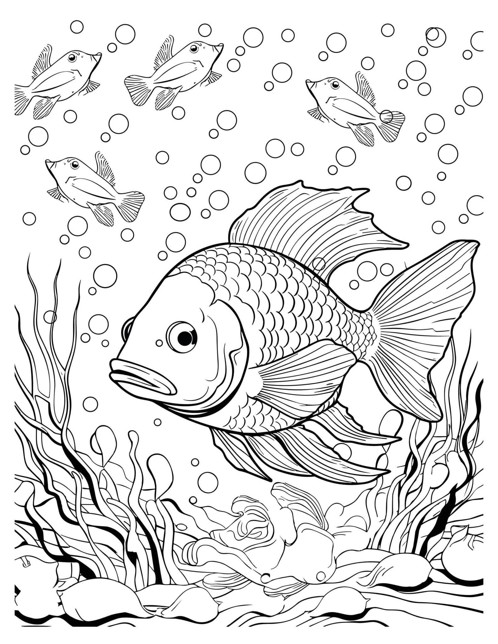 "Colorful Fish Coloring Pages | Splash into Creativity!"