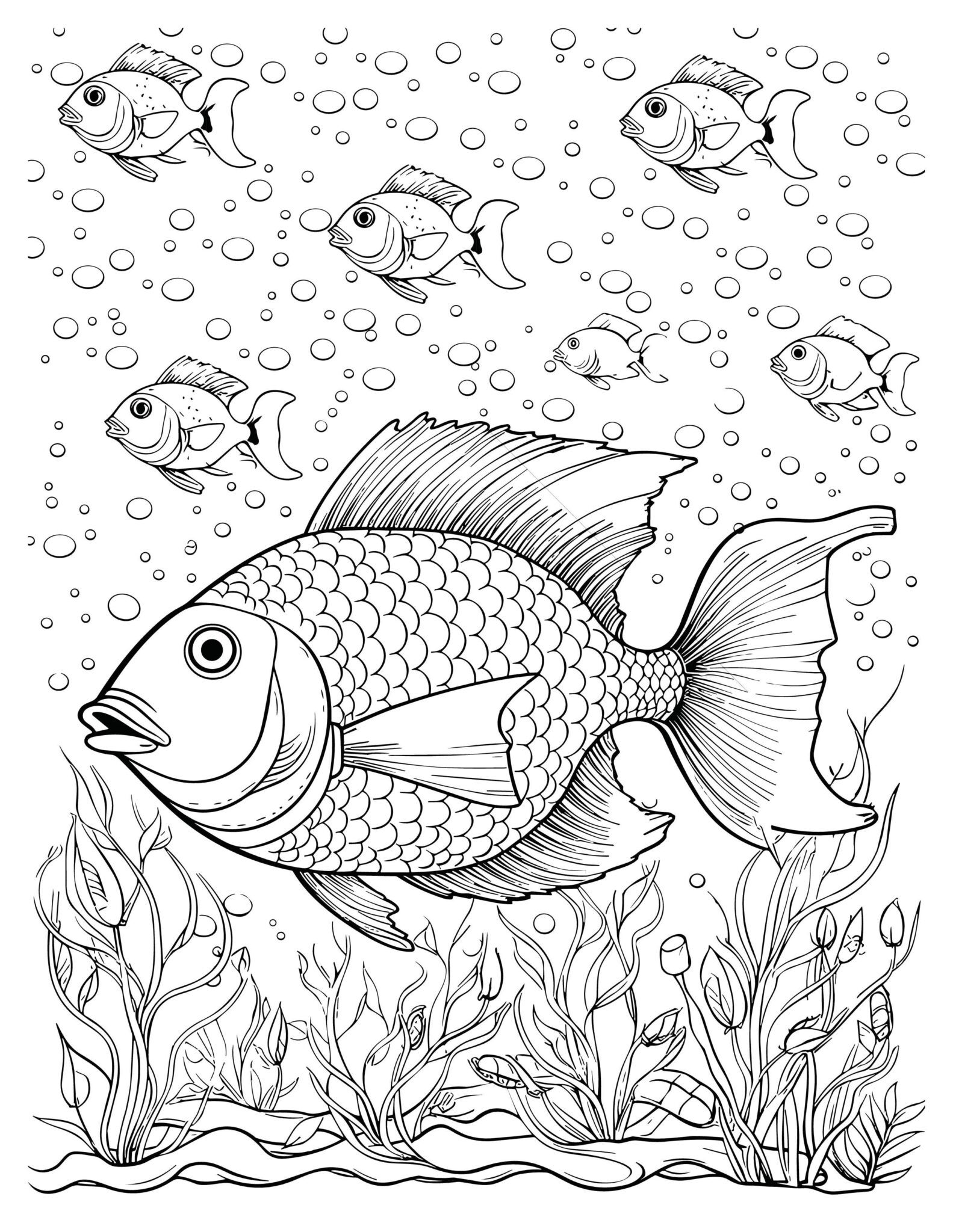 "Colorful Fish Coloring Pages | Splash into Creativity!"