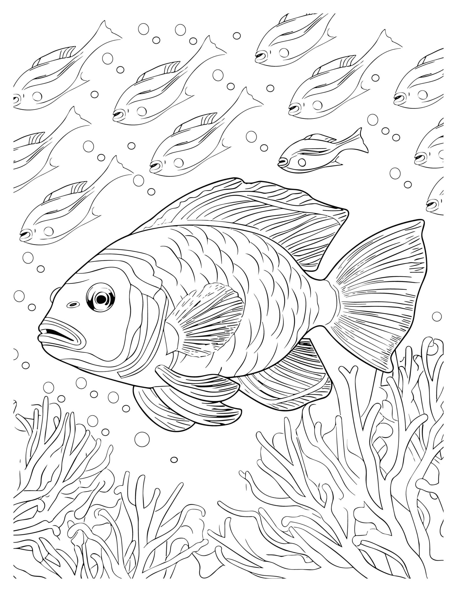 "Colorful Fish Coloring Pages | Splash into Creativity!"