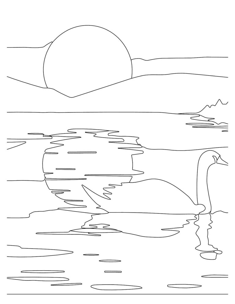 Water Reflections Coloring Pages | Mirror Lake