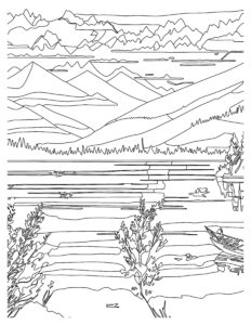 Water Reflections Coloring Pages | Mirror Lake