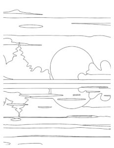 Water Reflections Coloring Pages | Mirror Lake