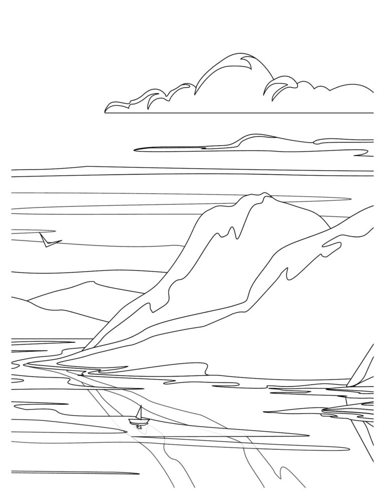 Water Reflections Coloring Pages | Mirror Lake