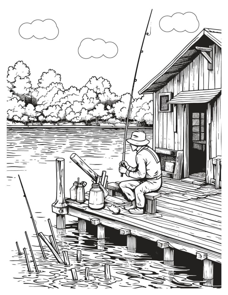 Fishing Coloring Pages | Reel in Fun with Printable Designs