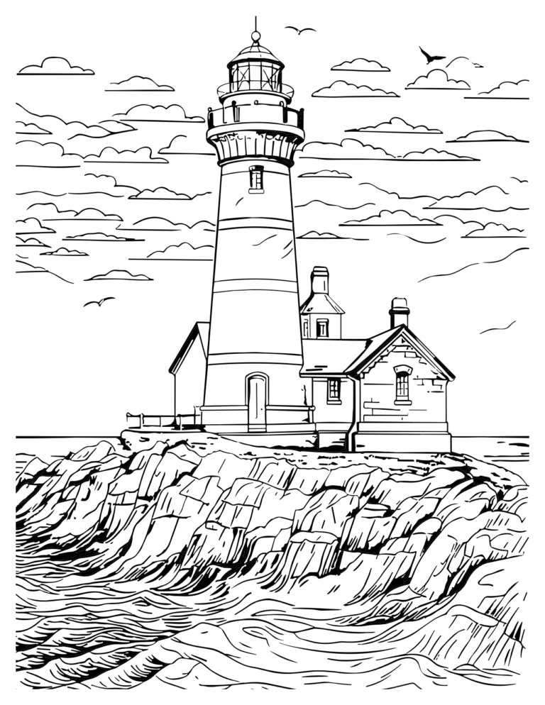 Mediterranean Coastline Coloring Pages: Explore Serene Scenes