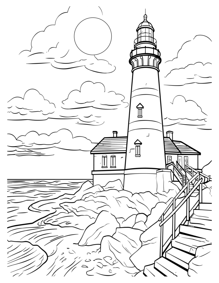 Mediterranean Coastline Coloring Pages: Explore Serene Scenes