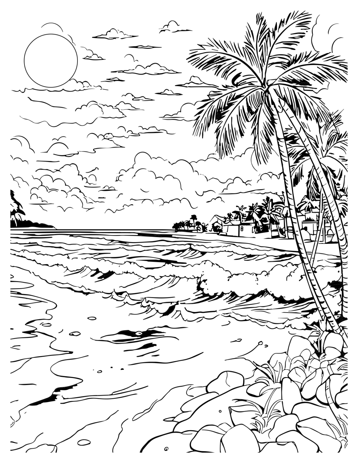 Mediterranean Coastline Coloring Pages: Explore Serene Scenes