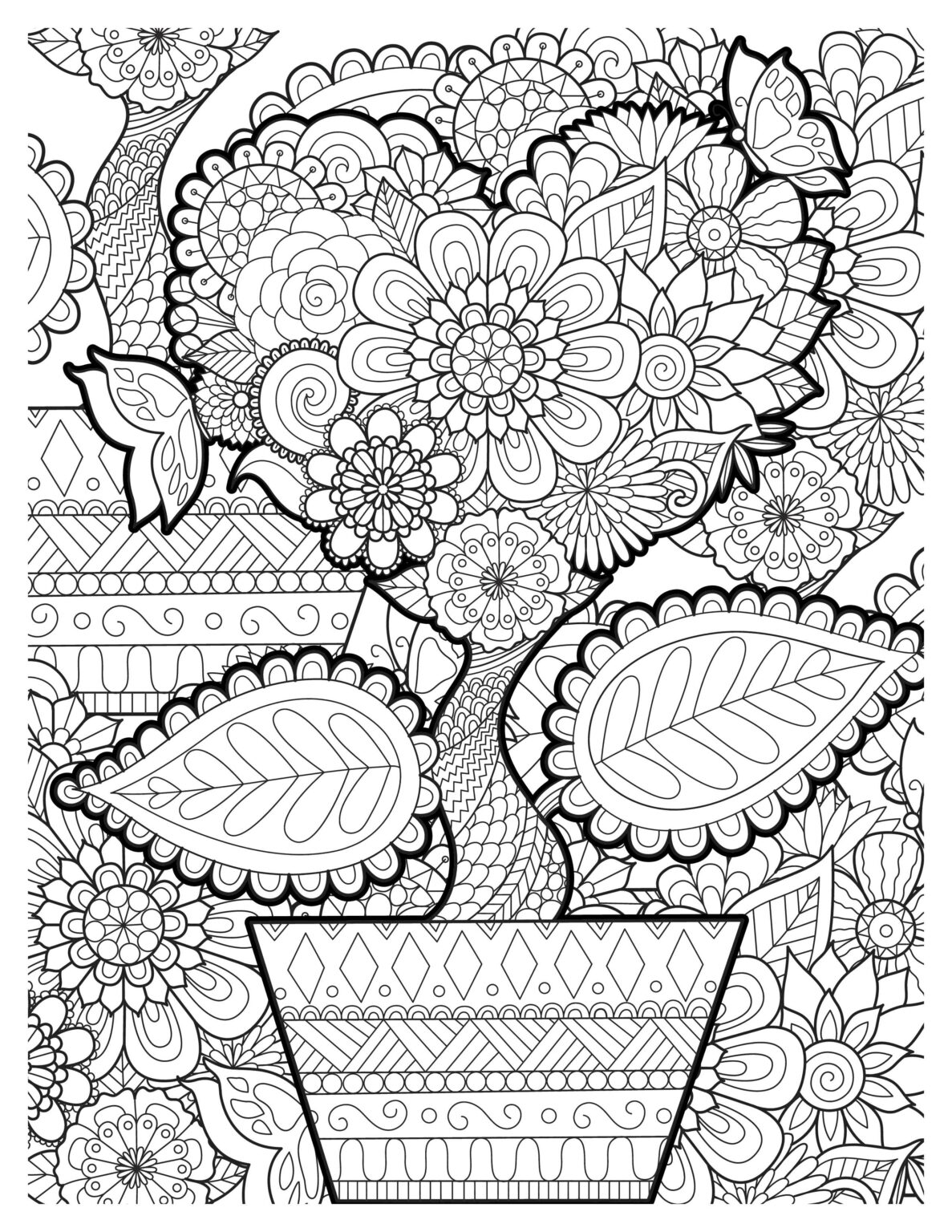Flower Coloring Pages | Printable Floral Designs