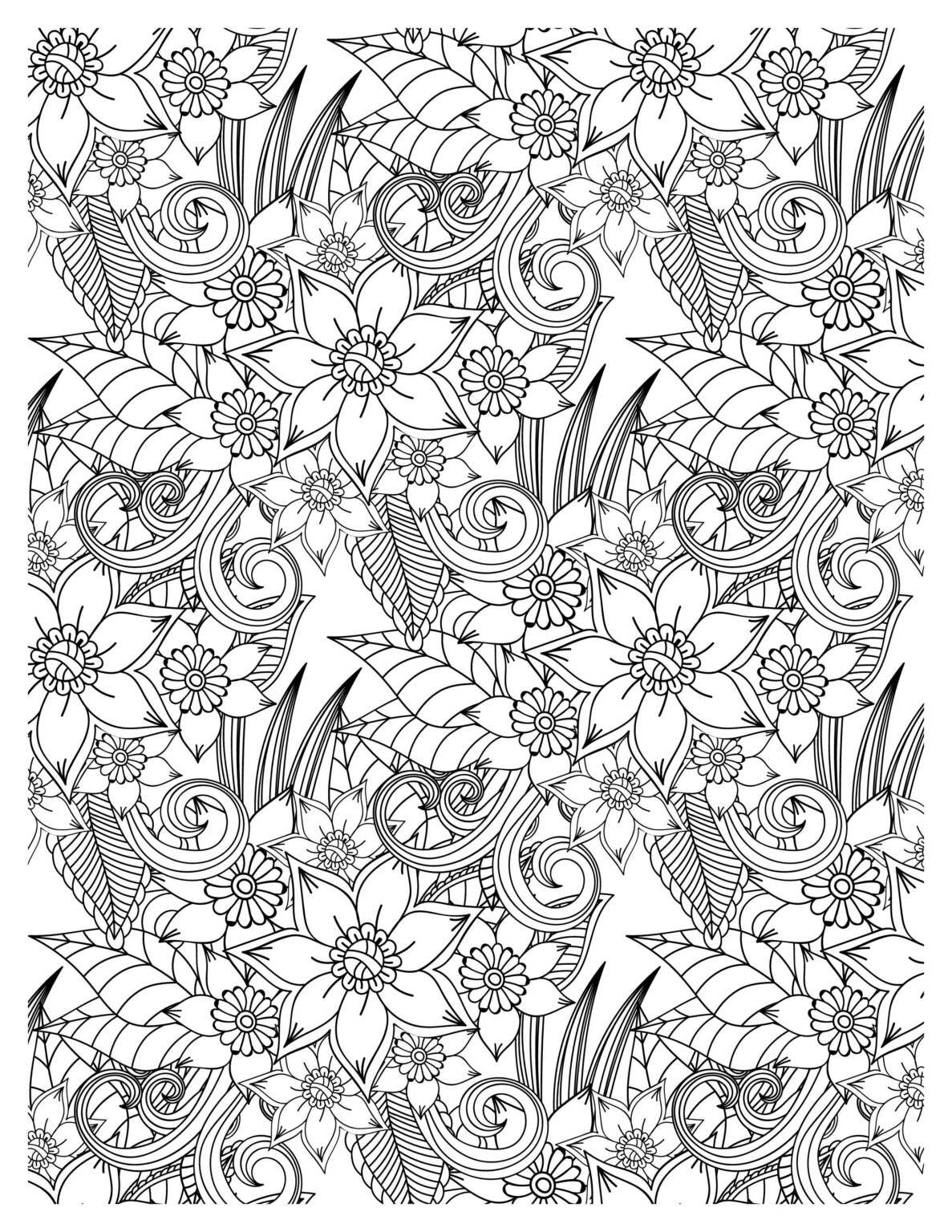 Flower Coloring Pages | Printable Floral Designs