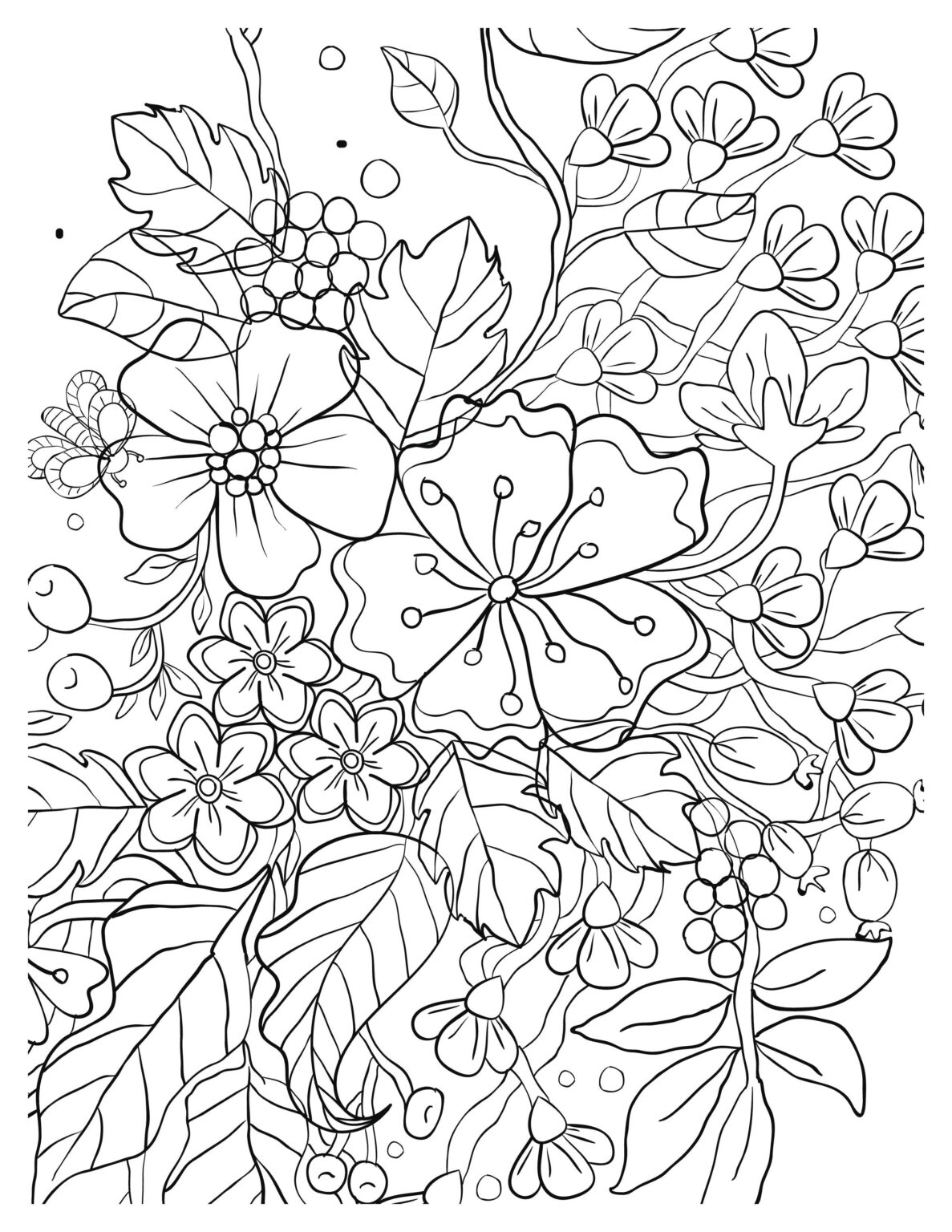 Flower Coloring Pages | Printable Floral Designs