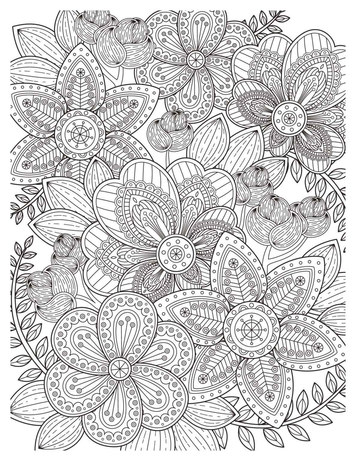 Flower Coloring Pages | Printable Floral Designs