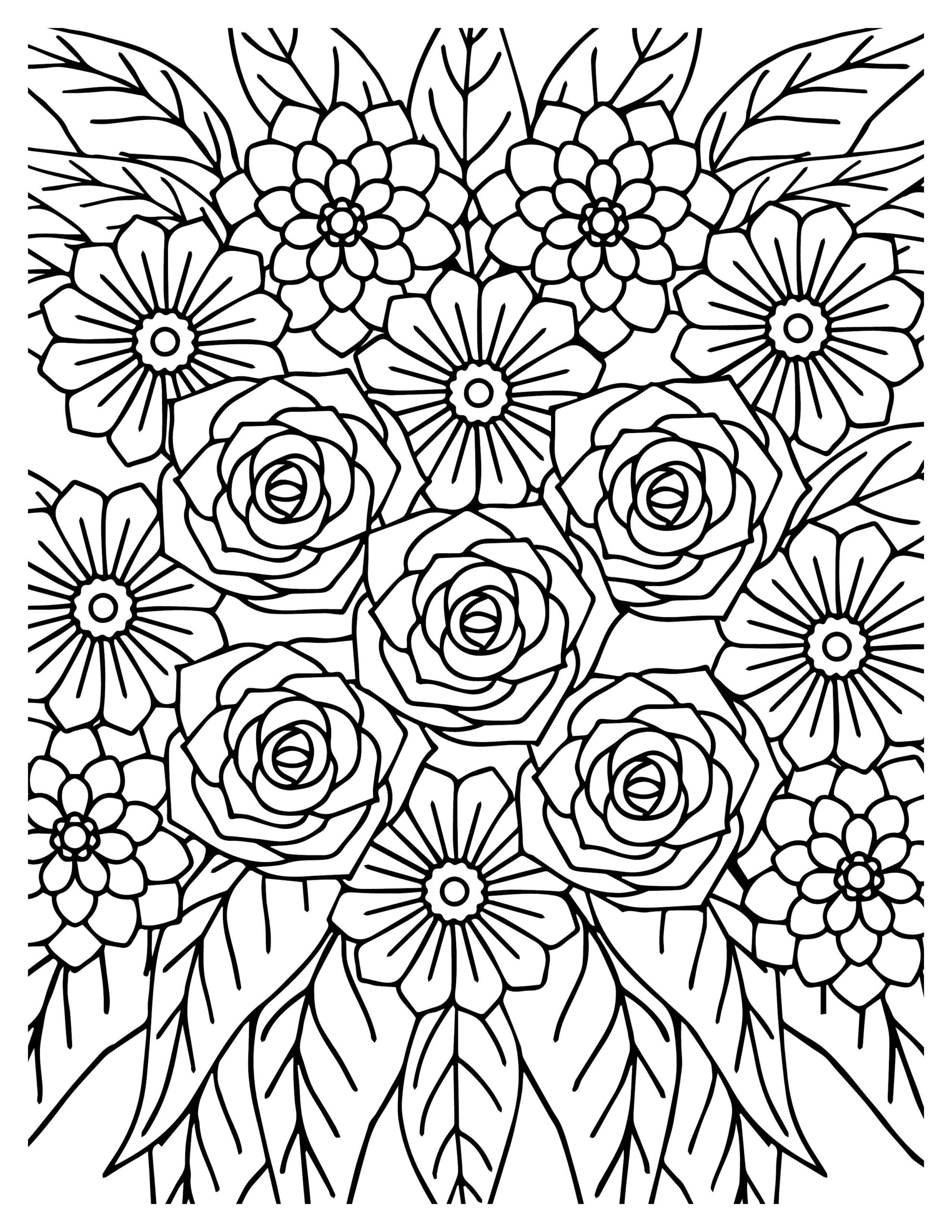 Flower Coloring Pages | Printable Floral Designs