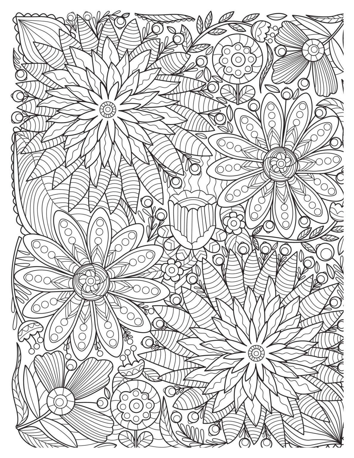 Flower Coloring Pages | Printable Floral Designs