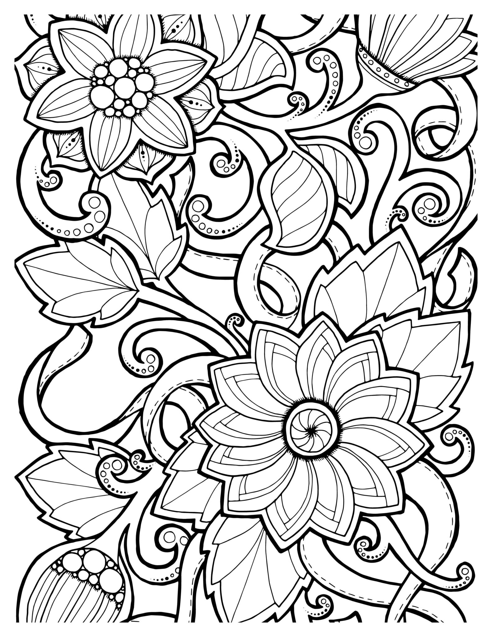 Flower Coloring Pages | Printable Floral Designs
