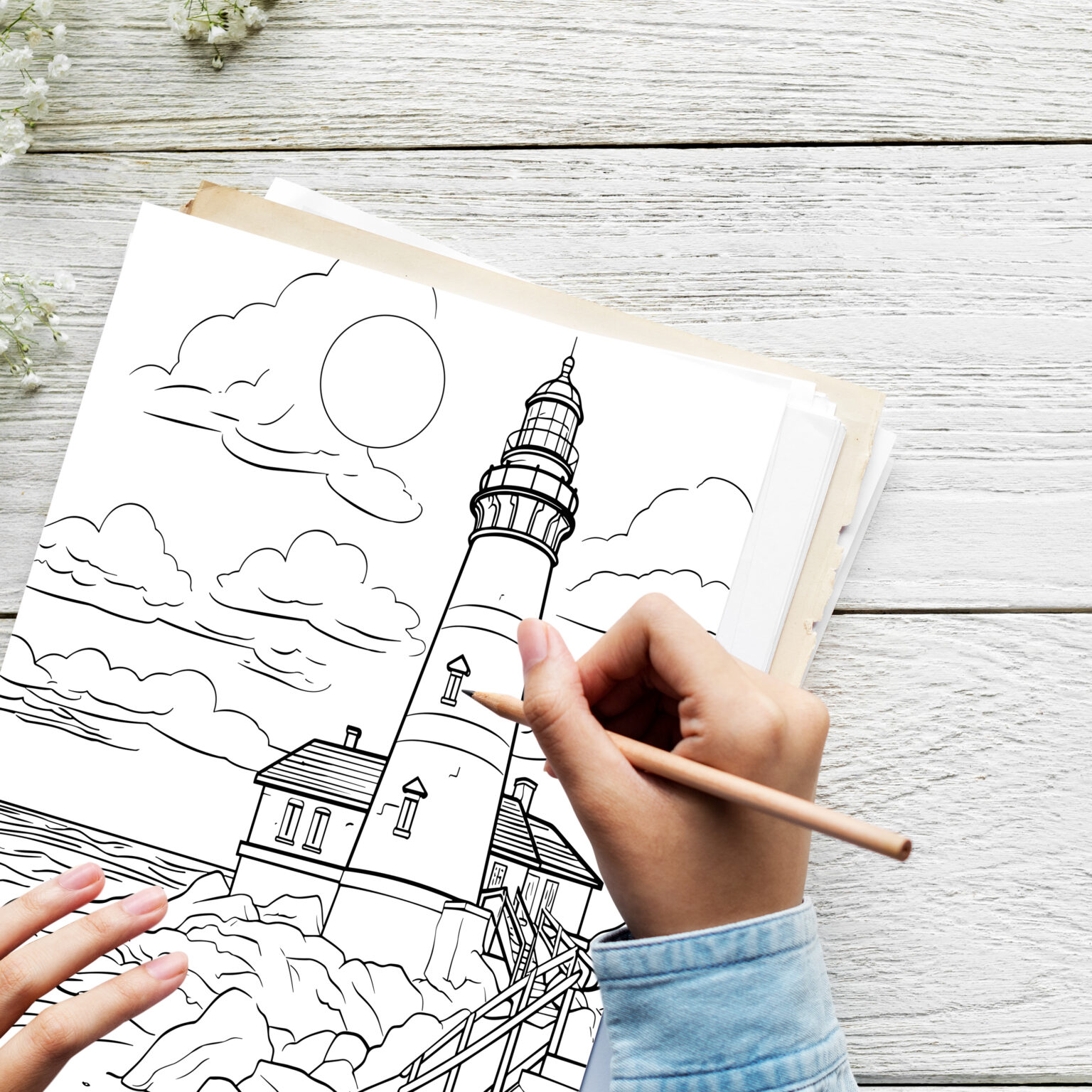 Mediterranean Coastline Coloring Pages: Explore Serene Scenes