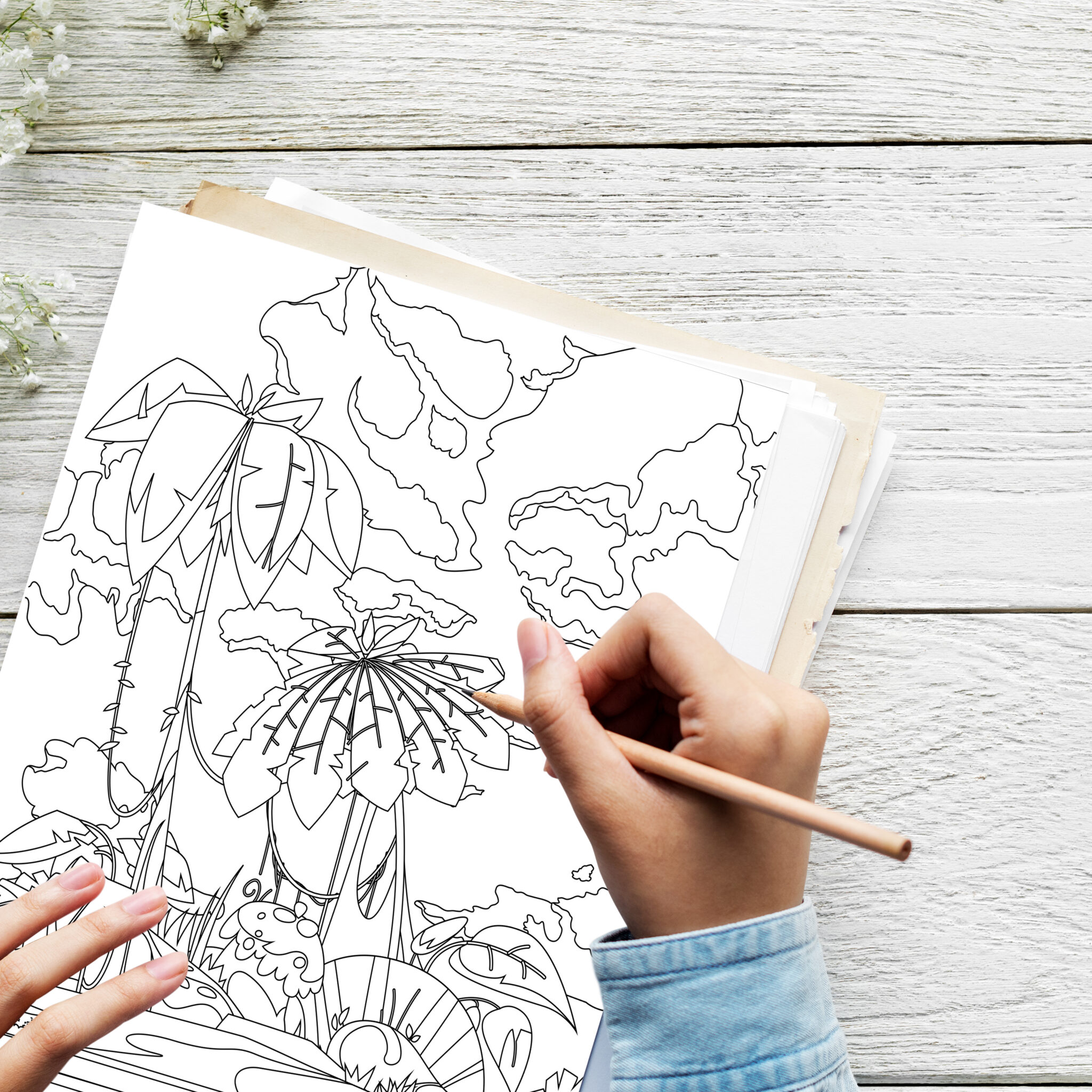 Tropical Paradise Coloring Pages: Dive into Serenity