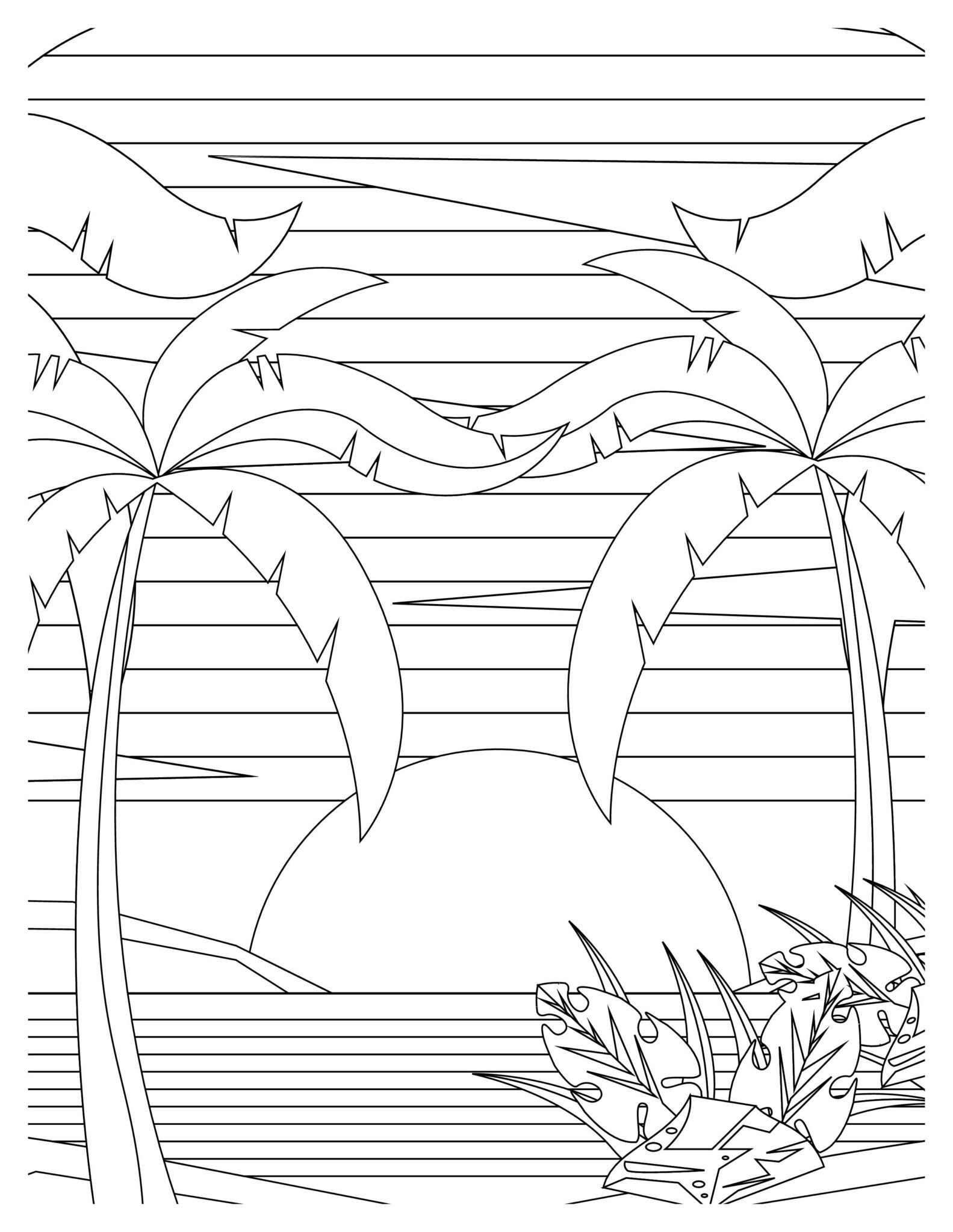 Tropical Paradise Coloring Pages: Dive into Serenity