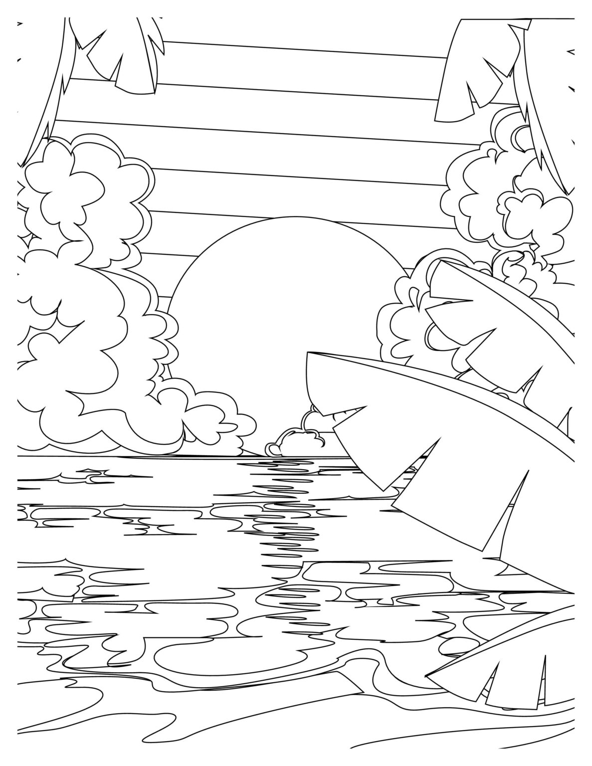 Tropical Paradise Coloring Pages: Dive into Serenity