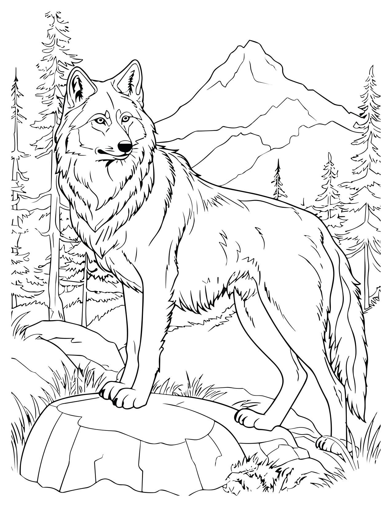 Mystical Wolves Coloring Pages: Enchanting Designs for Creativity