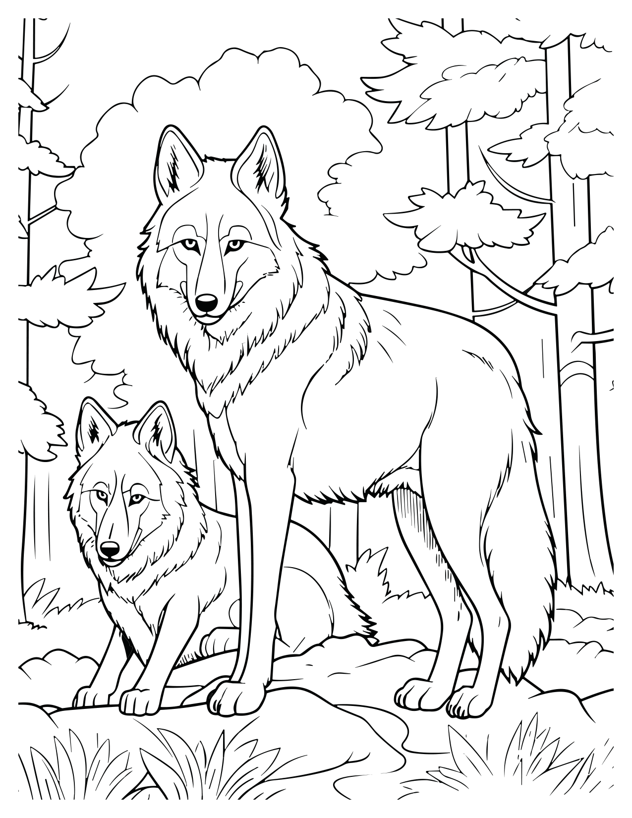 Mystical Wolves Coloring Pages: Enchanting Designs for Creativity
