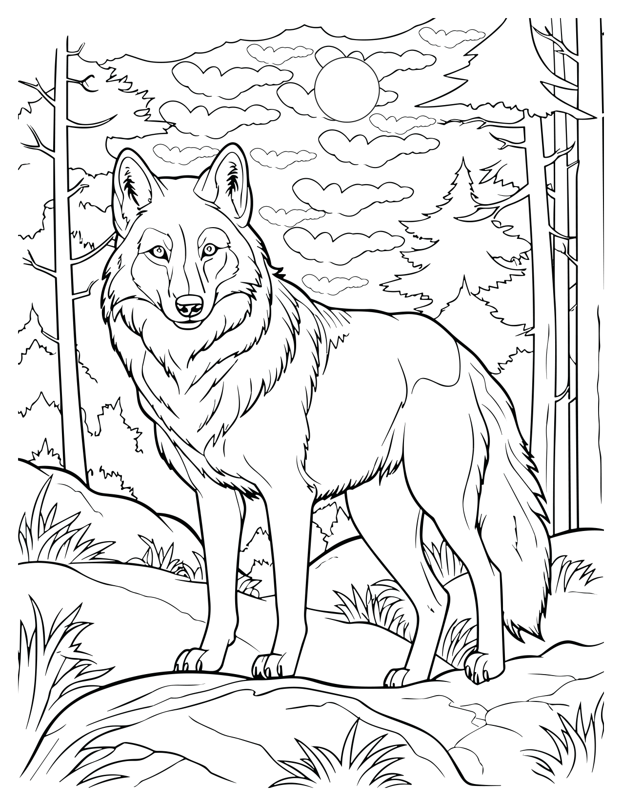 Mystical Wolves Coloring Pages: Enchanting Designs for Creativity