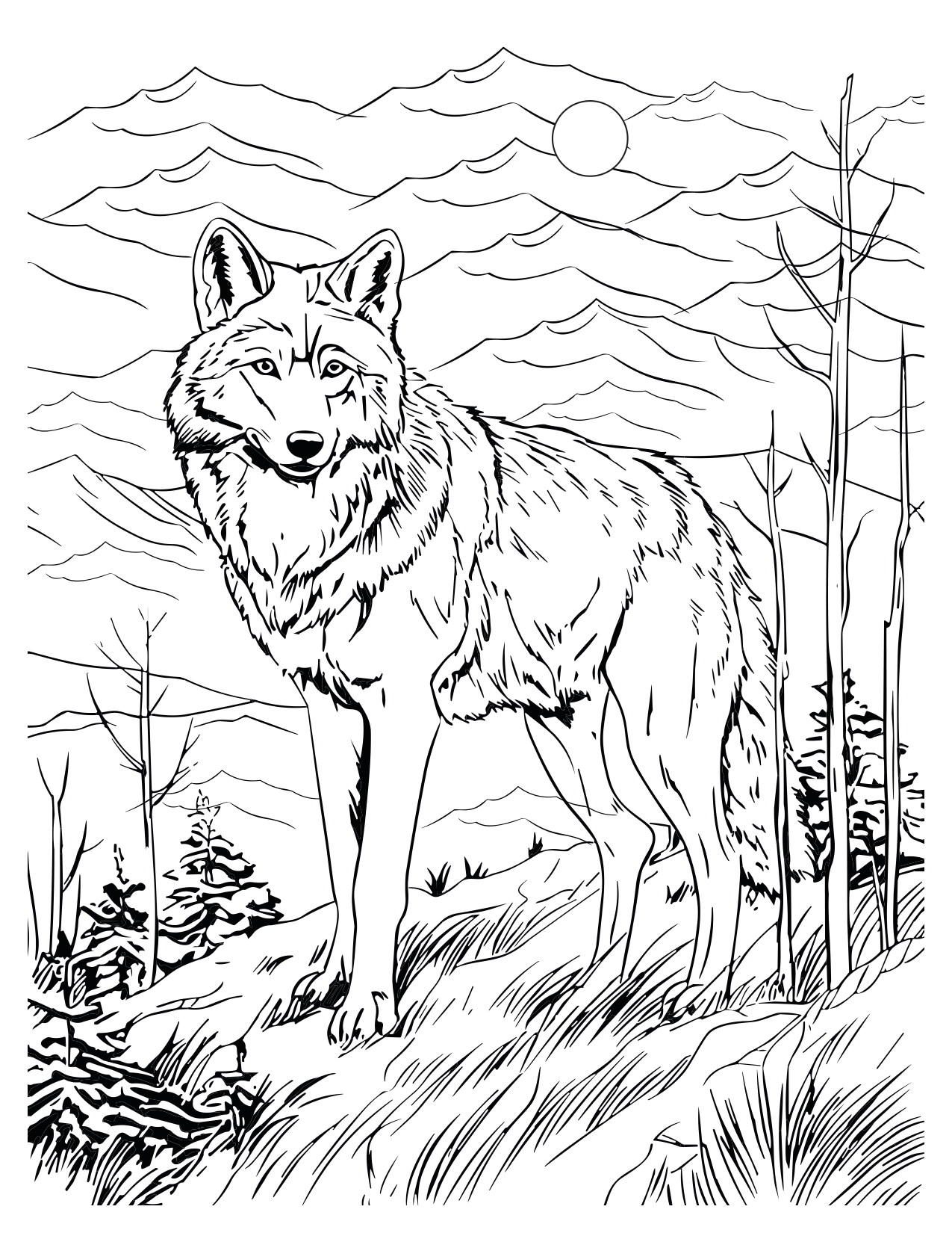 Mystical Wolves Coloring Pages: Enchanting Designs for Creativity