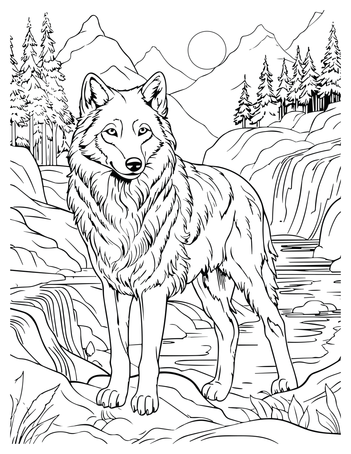 Mystical Wolves Coloring Pages: Enchanting Designs for Creativity
