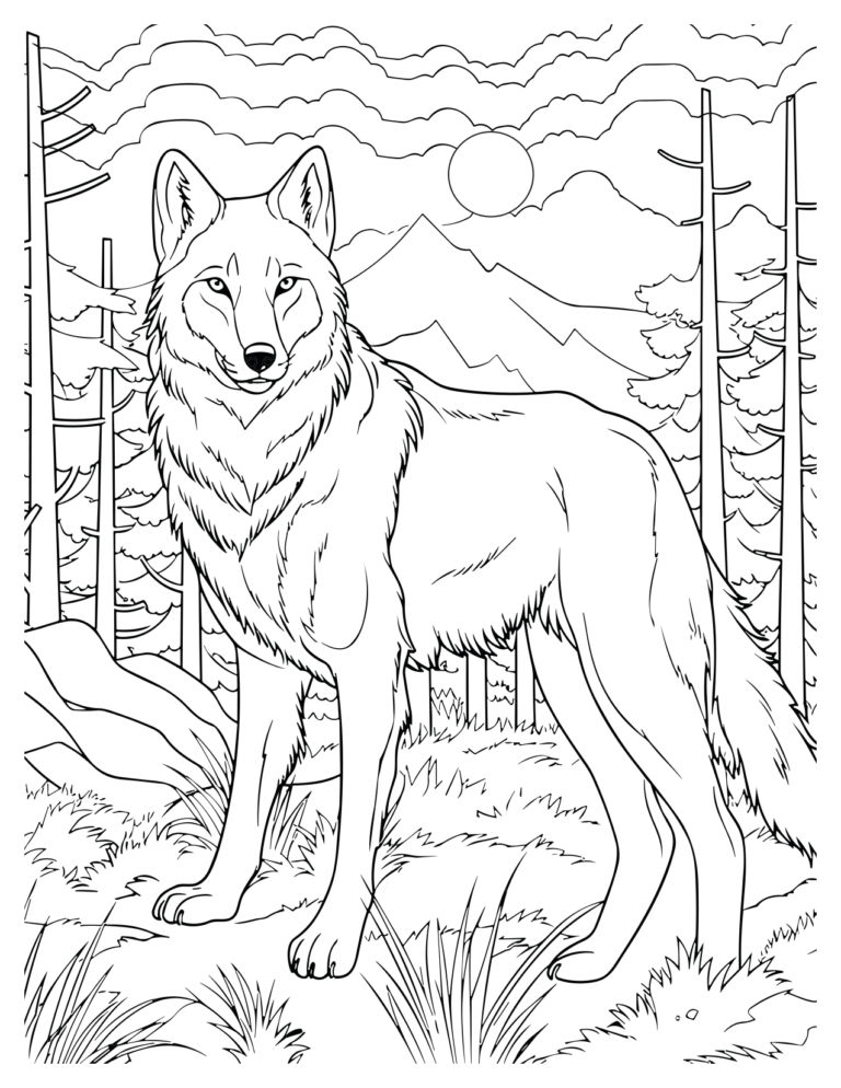 Mystical Wolves Coloring Pages: Enchanting Designs for Creativity