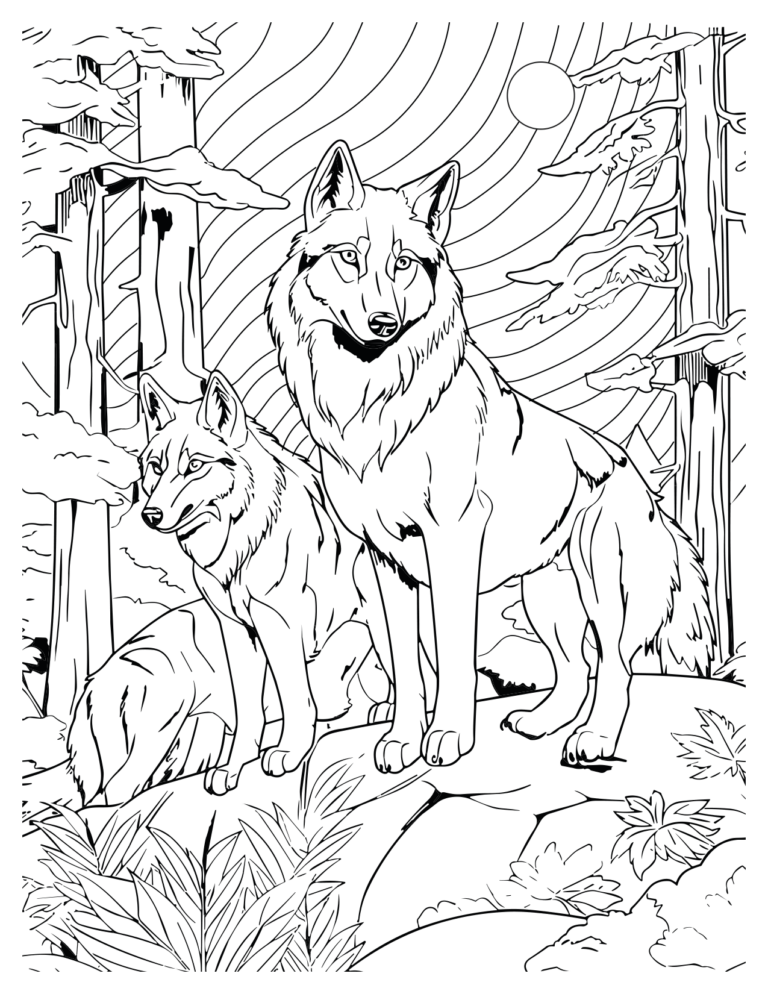 Mystical Wolves Coloring Pages: Enchanting Designs for Creativity