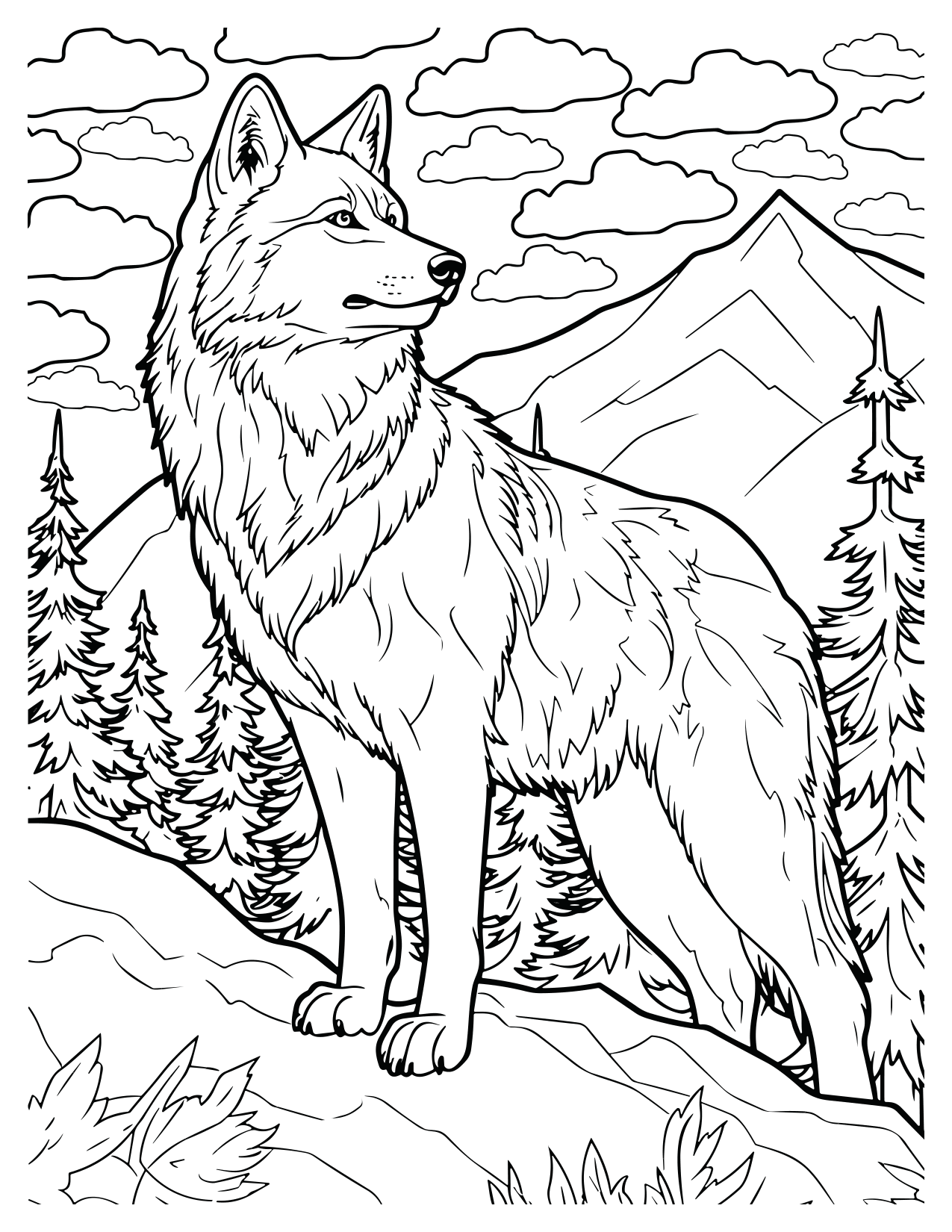 Mystical Wolves Coloring Pages: Enchanting Designs for Creativity