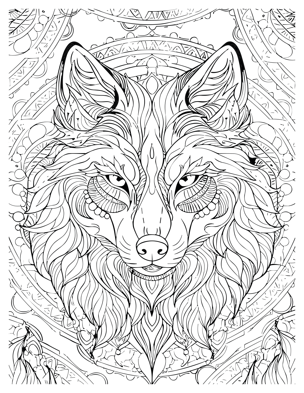 Mystical Wolves Coloring Pages: Enchanting Designs for Creativity