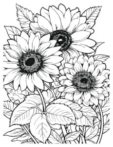 Cheerful Sunflower Coloring Pages: Brighten Your Day.