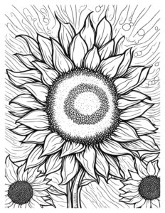 Cheerful Sunflower Coloring Pages: Brighten Your Day.