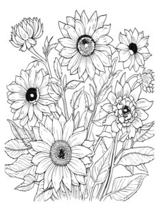 Cheerful Sunflower Coloring Pages: Brighten Your Day.