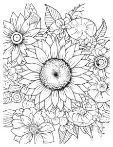 Cheerful Sunflower Coloring Pages: Brighten Your Day.