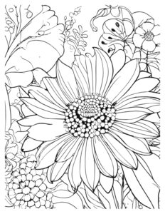 Cheerful Sunflower Coloring Pages: Brighten Your Day.