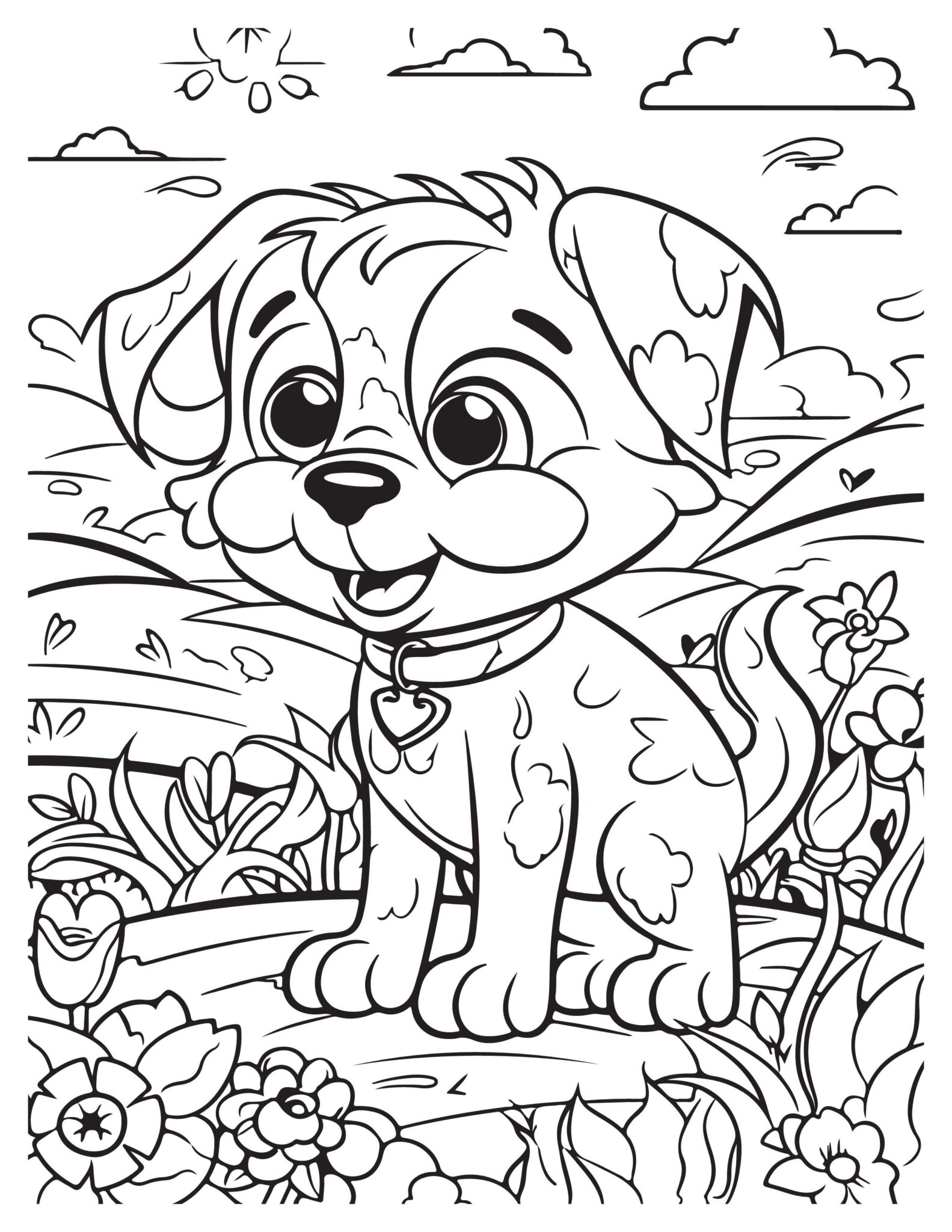 Playful Dogs Coloring Pages | Unleash Your Creativity