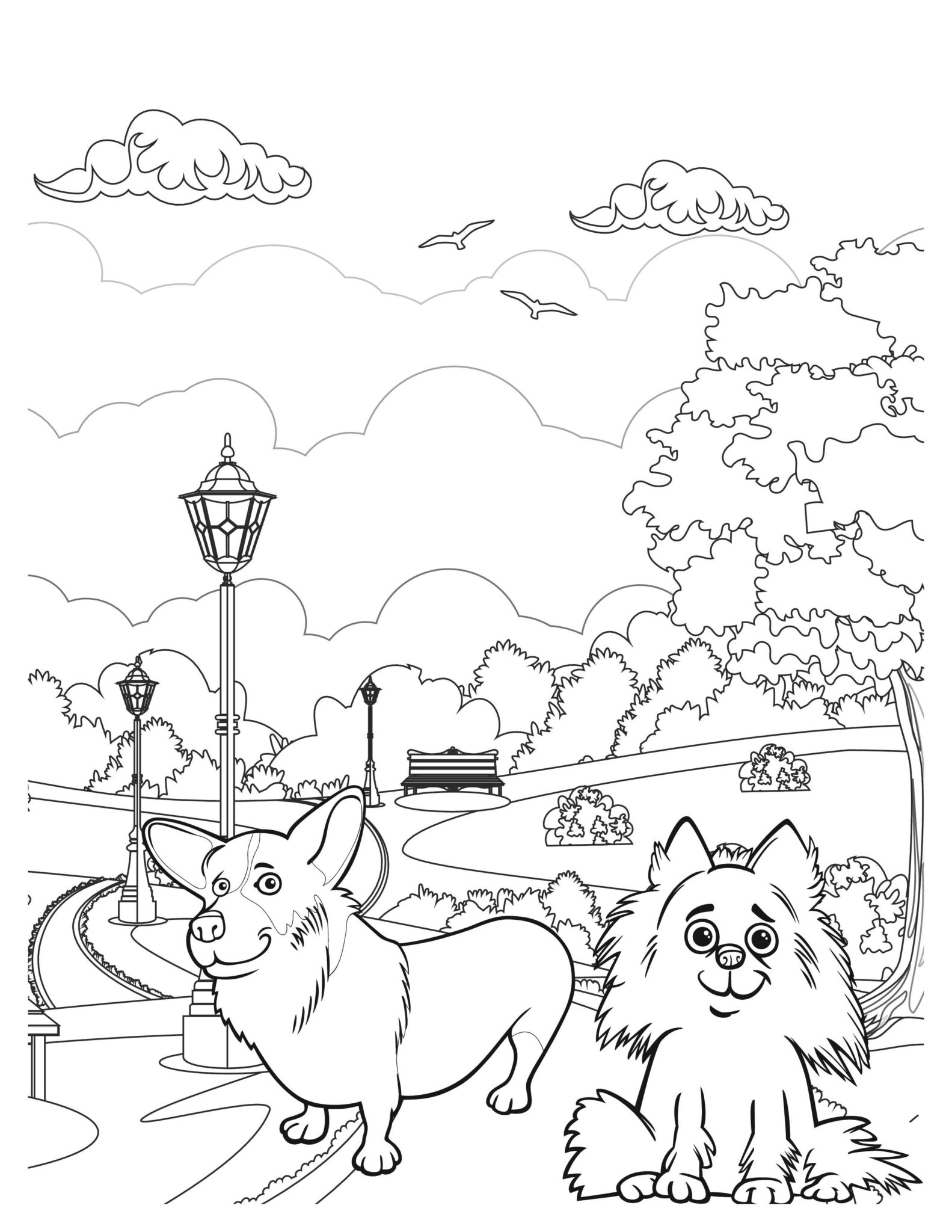 Playful Dogs Coloring Pages | Unleash Your Creativity