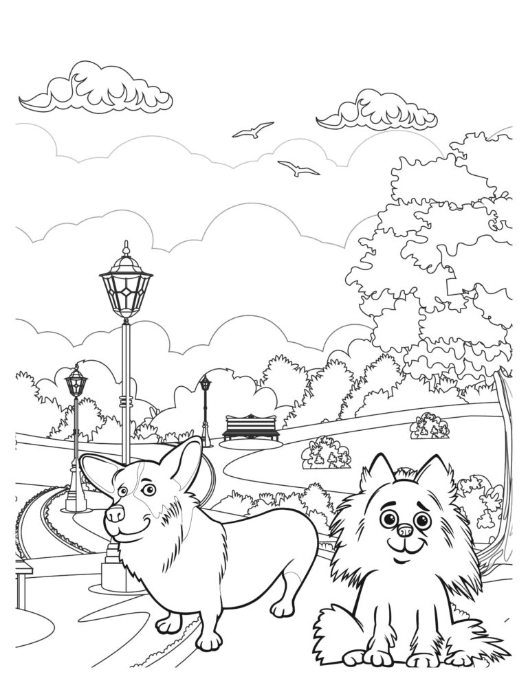 Playful Dogs Coloring Pages | Unleash Your Creativity
