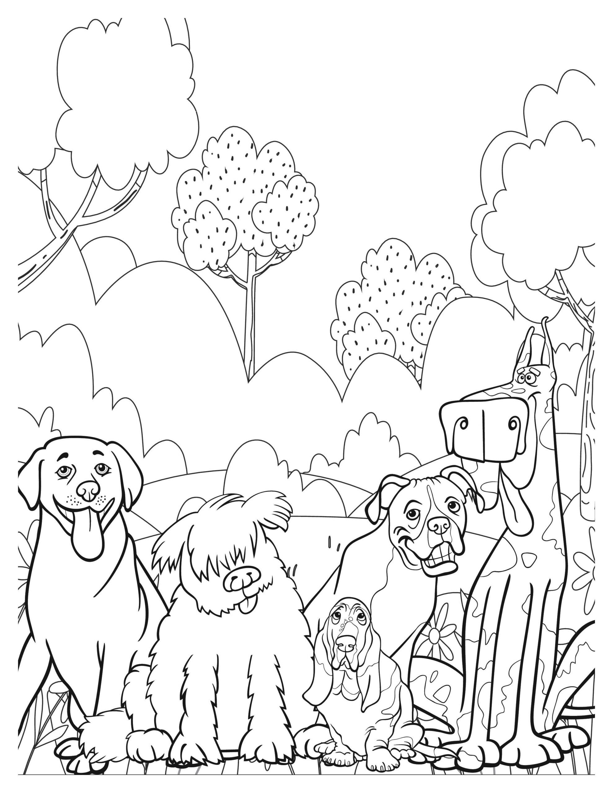 Playful Dogs Coloring Pages | Unleash Your Creativity