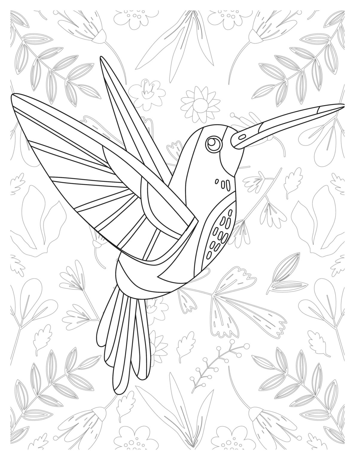 Hummingbirds Coloring Pages : Free Printable Sheets