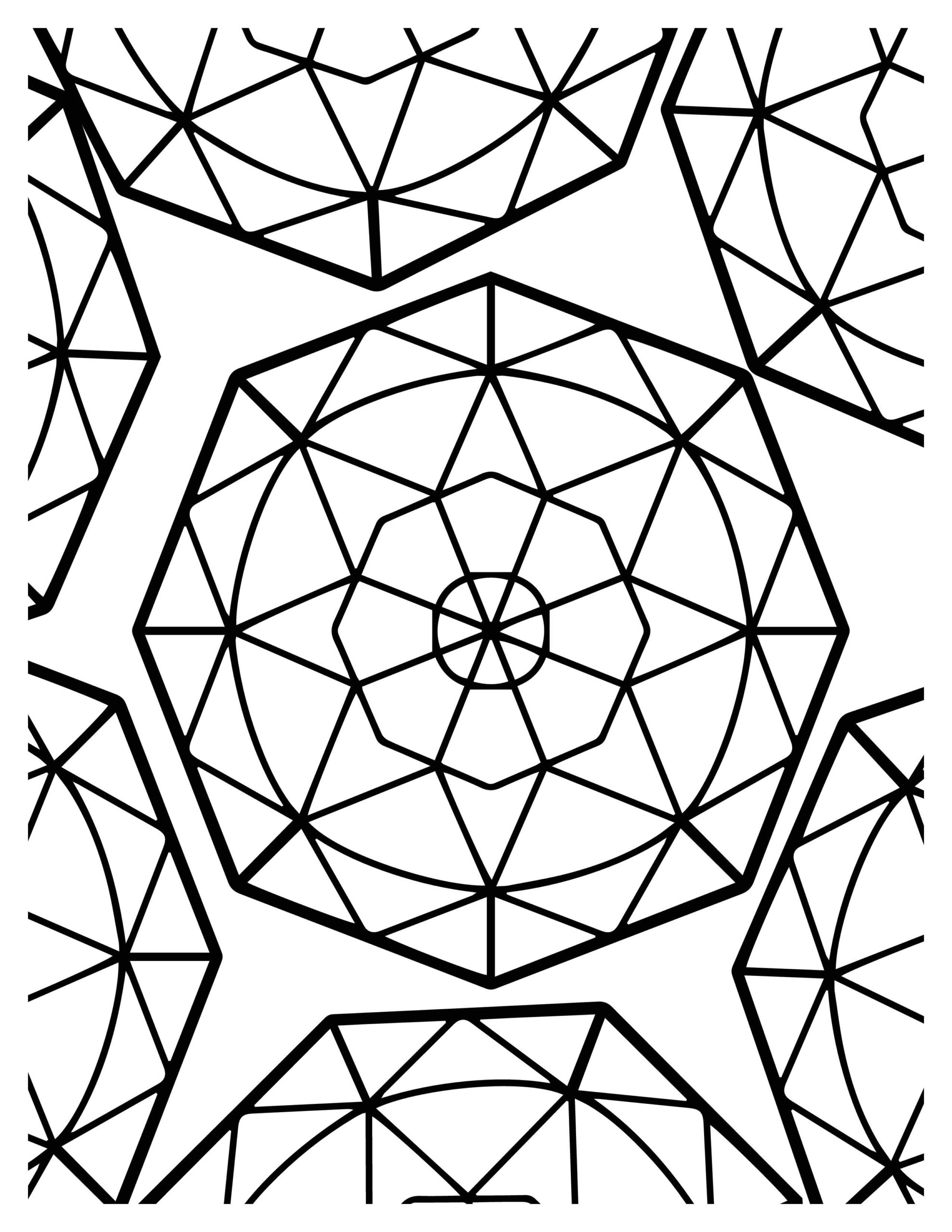 Geometric Symmetry Coloring Pages | Dive Into Patterns