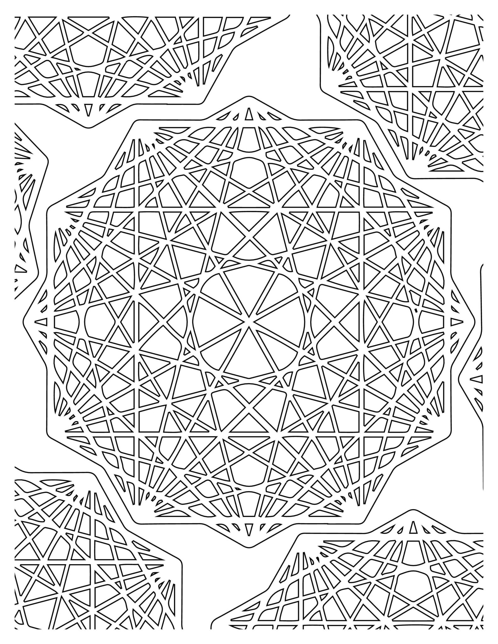Geometric Symmetry Coloring Pages | Dive Into Patterns