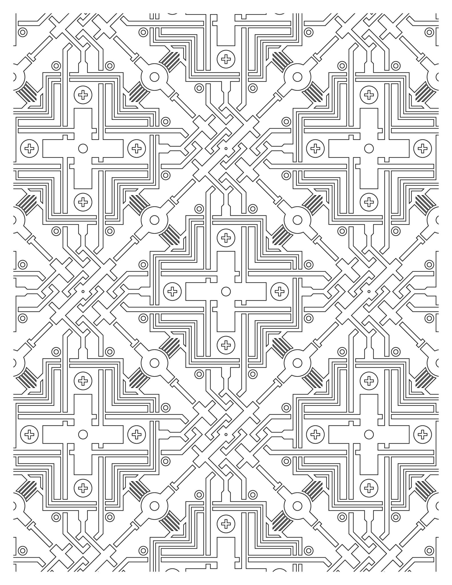 Geometric Symmetry Coloring Pages | Dive Into Patterns