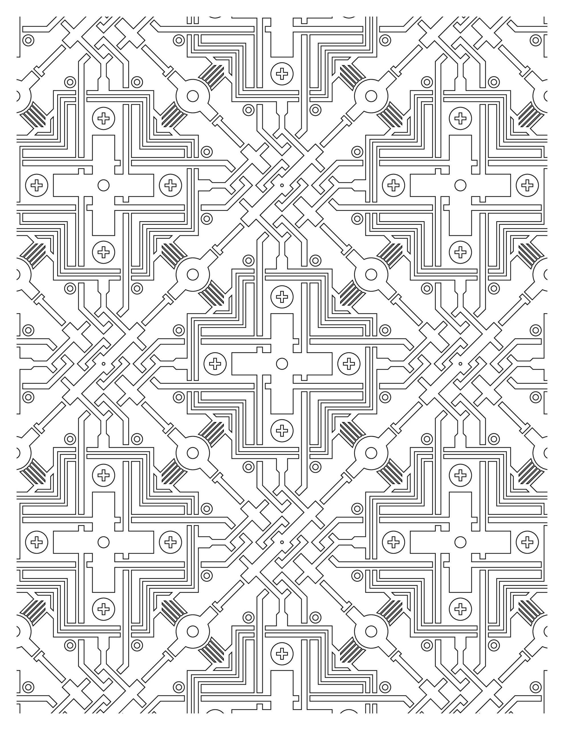 Geometric Symmetry Coloring Pages | Dive Into Patterns