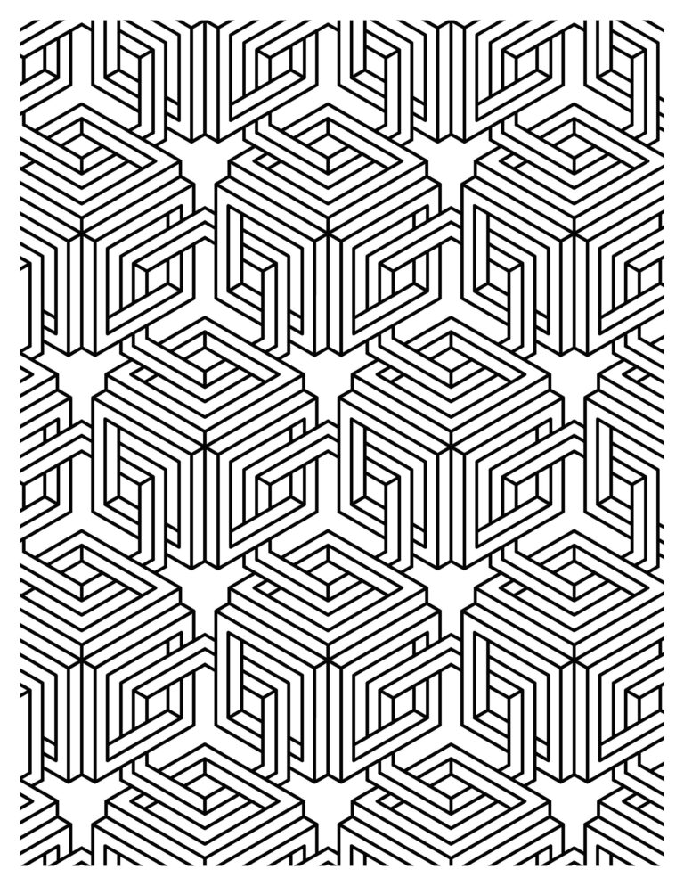 Geometric Symmetry Coloring Pages | Dive Into Patterns