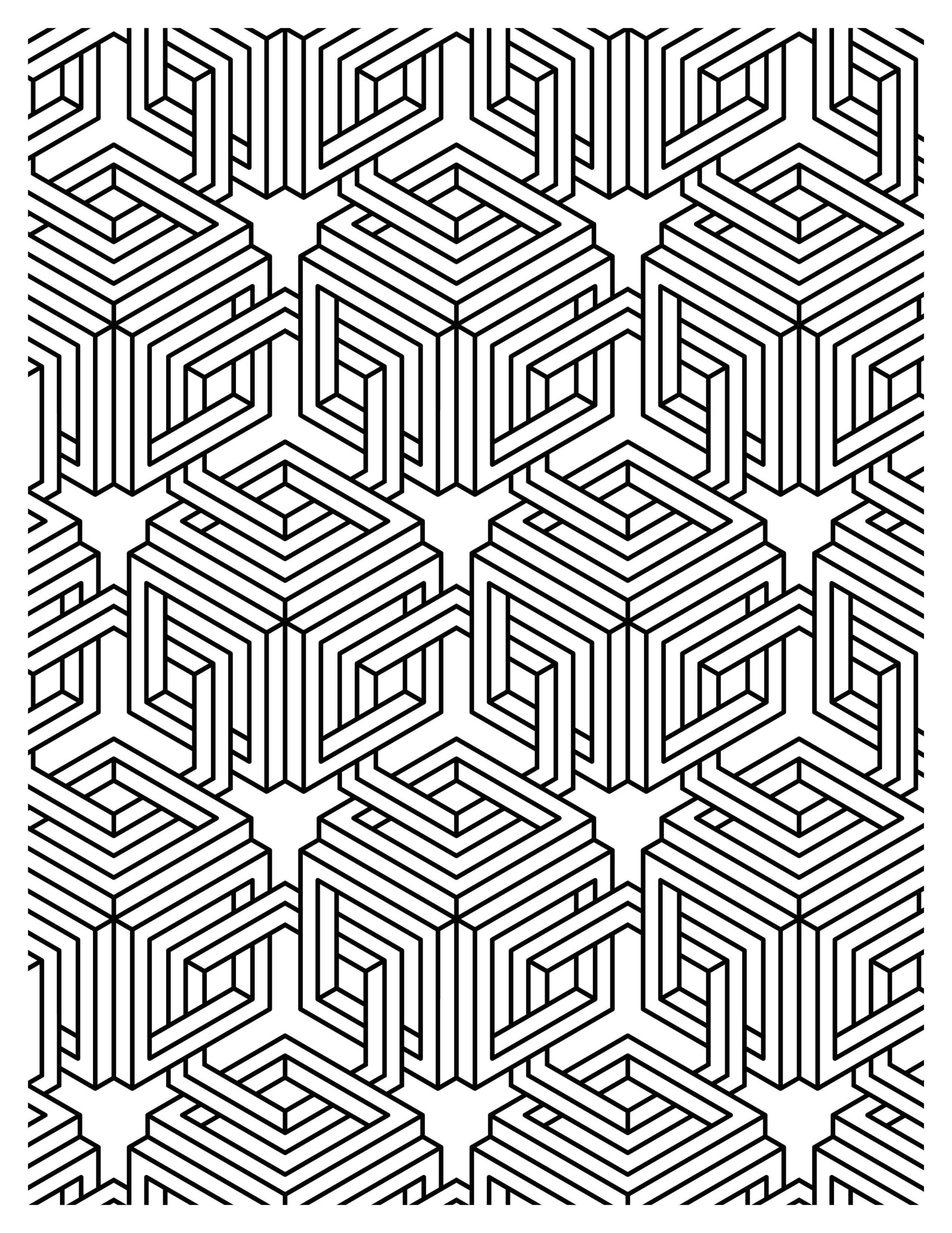 Geometric Symmetry Coloring Pages | Dive Into Patterns