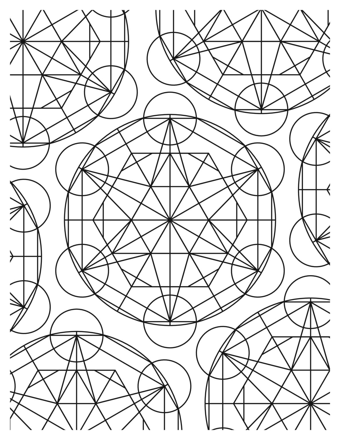 Geometric Symmetry Coloring Pages | Dive Into Patterns