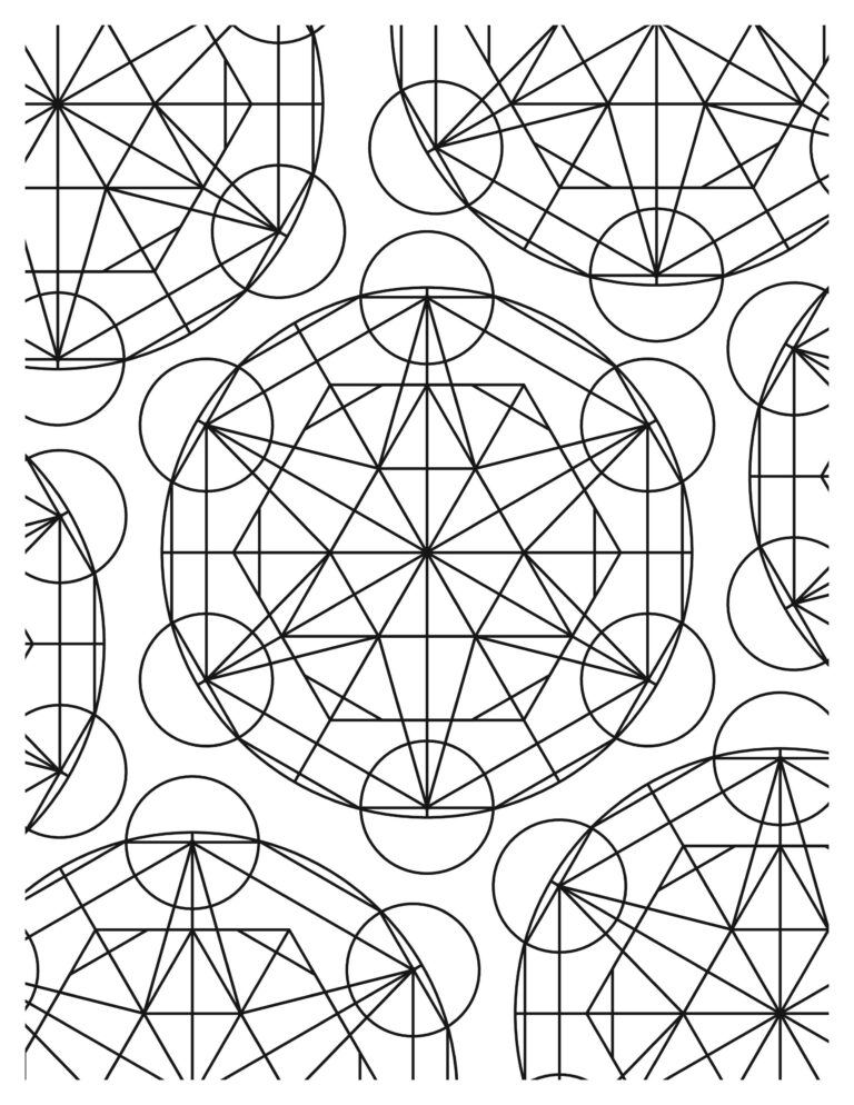 Geometric Symmetry Coloring Pages | Dive Into Patterns